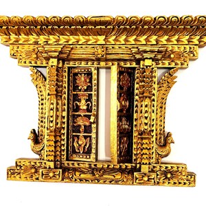 Hand Carved Wooden Golden Temple Window - Nepalese Craftsmanship - Etsy