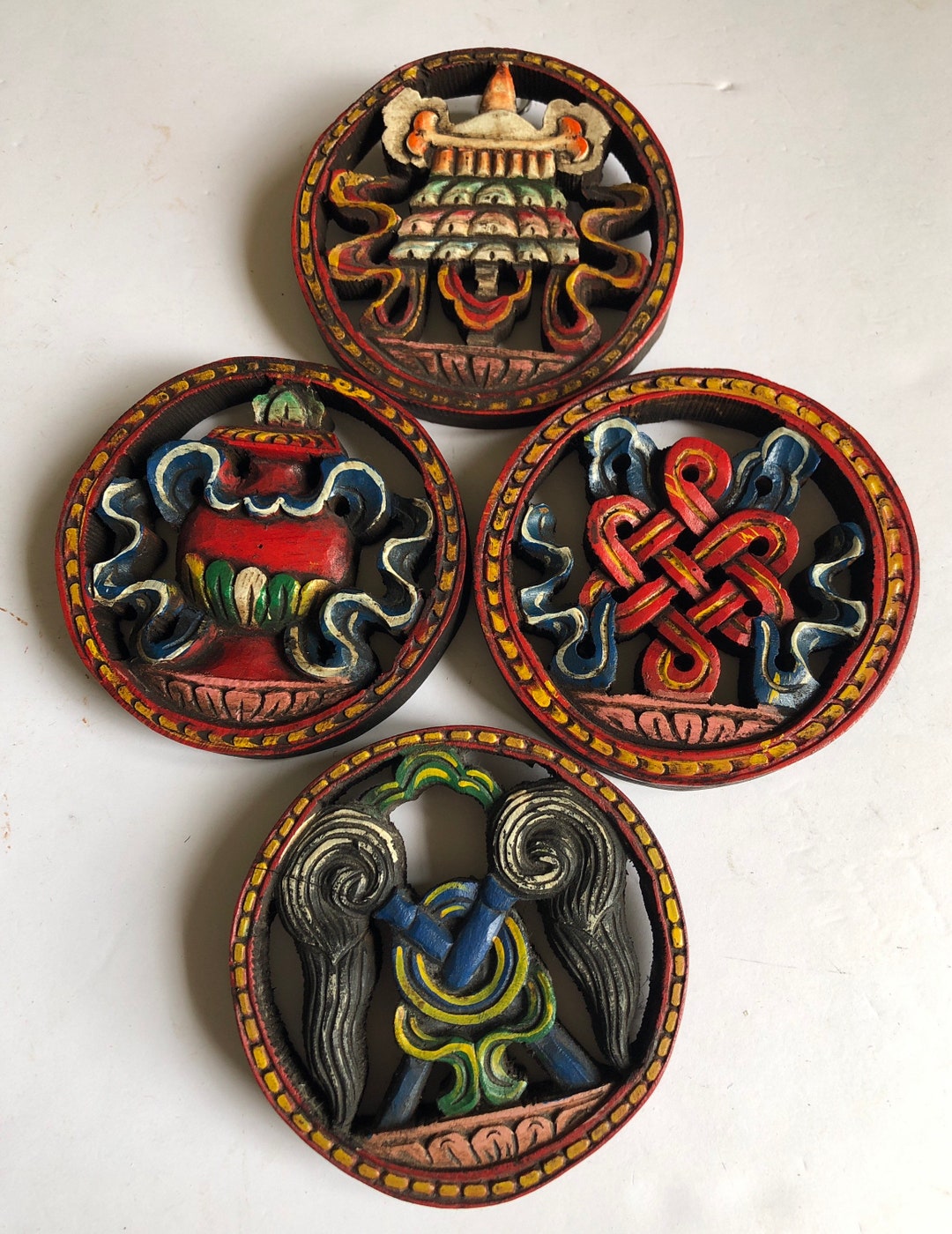 Wooden Auspicious Symbols - Etsy