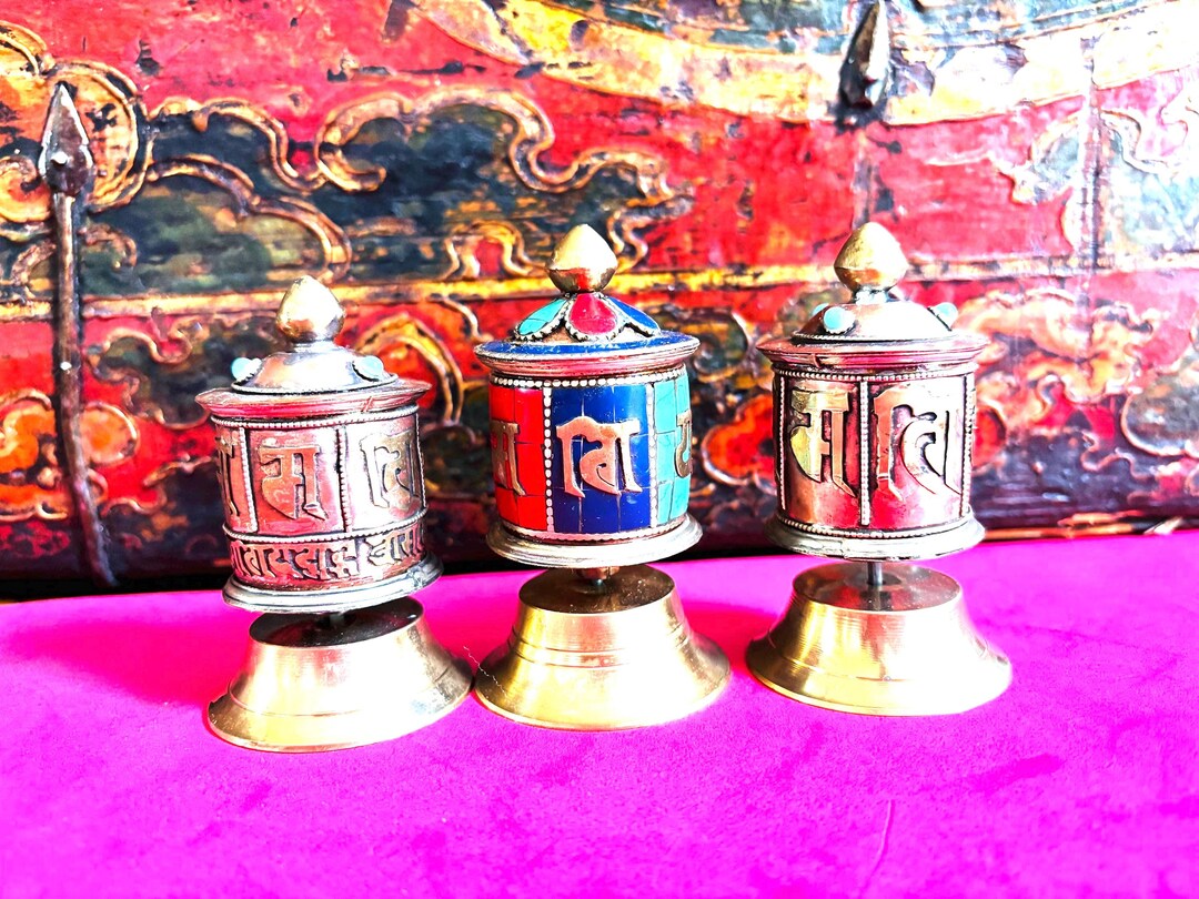 Tibetan Prayer Wheels/ Handmade / Mantras Roiled Inside the Wheels ...