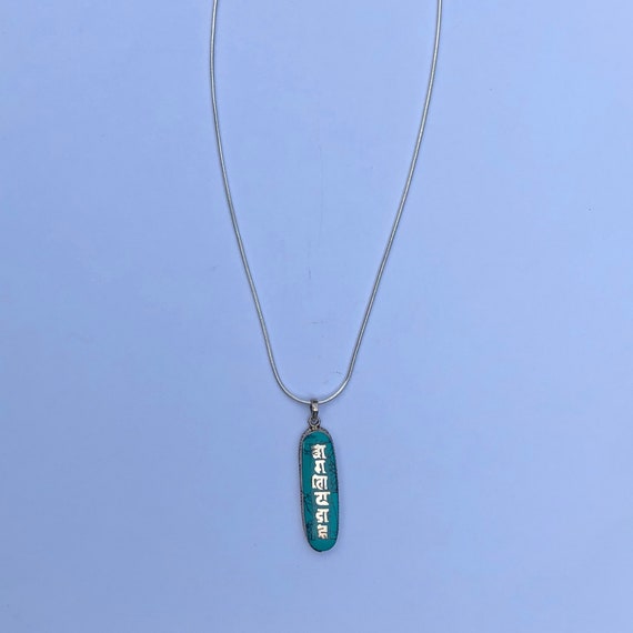 Handmade compassion mantra amulet pendant - Gem