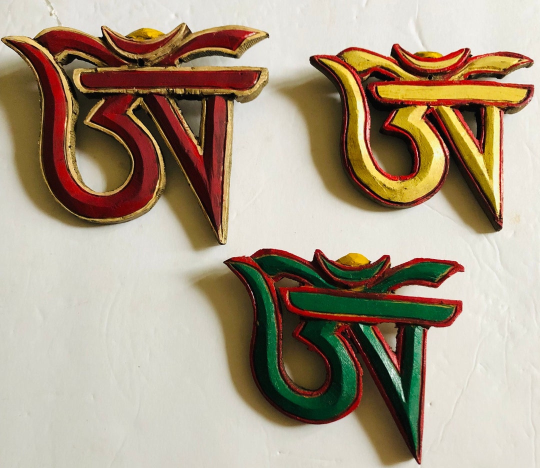 Wooden Tibetan Script Om - Etsy