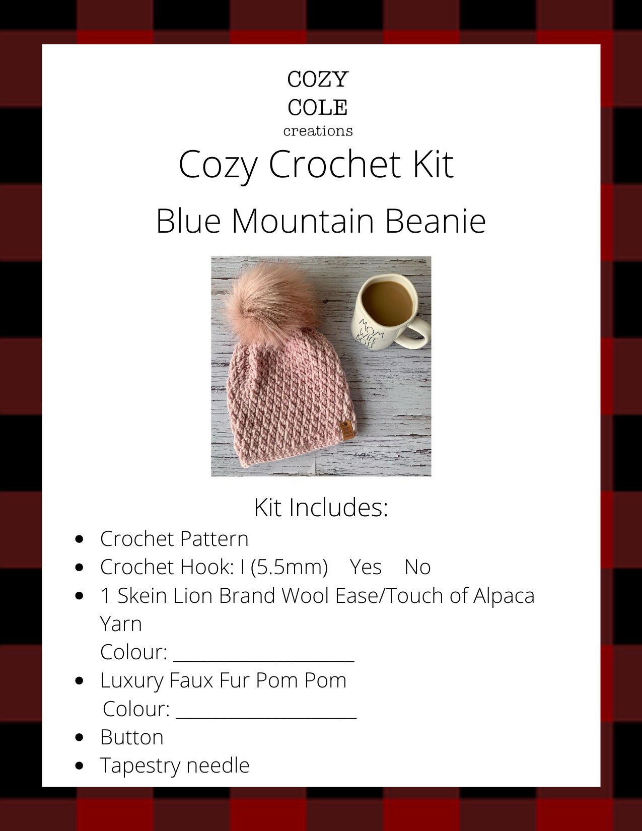 Crochet Kit, BLUE MOUNTAIN BEANIE, Diy Crochet Beanie, Crochet Kits ...