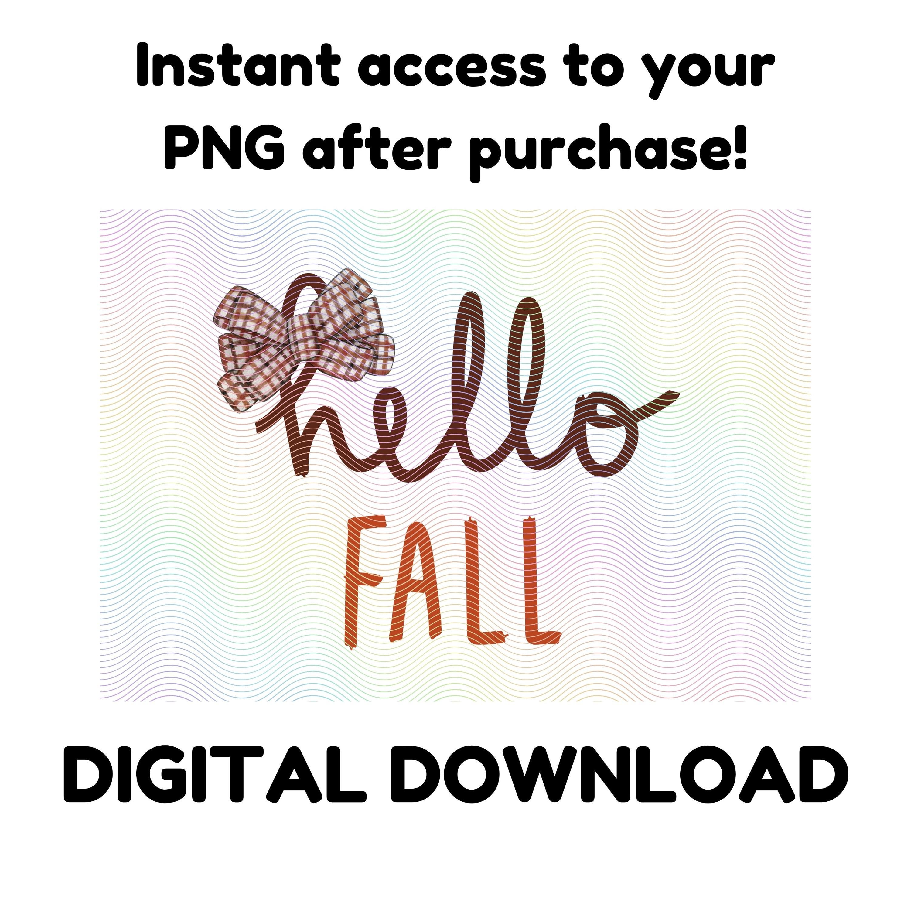Hello Fall - PNG Digital Download - Etsy