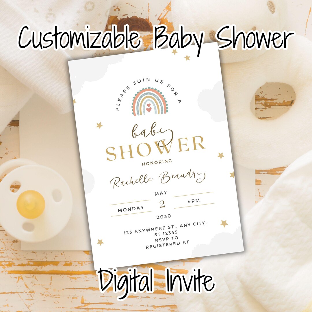 CUSTOMIZABLE Baby Shower Invitation - Digital - Etsy