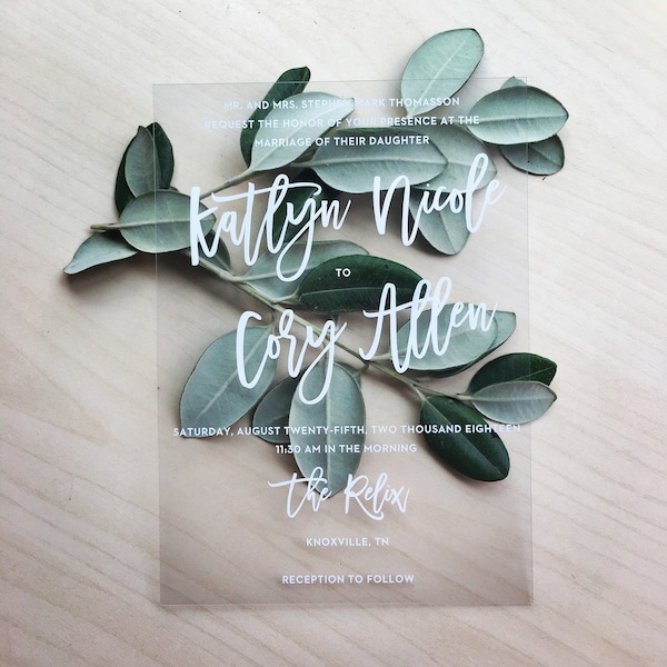 Clear Wedding Invitation - Etsy