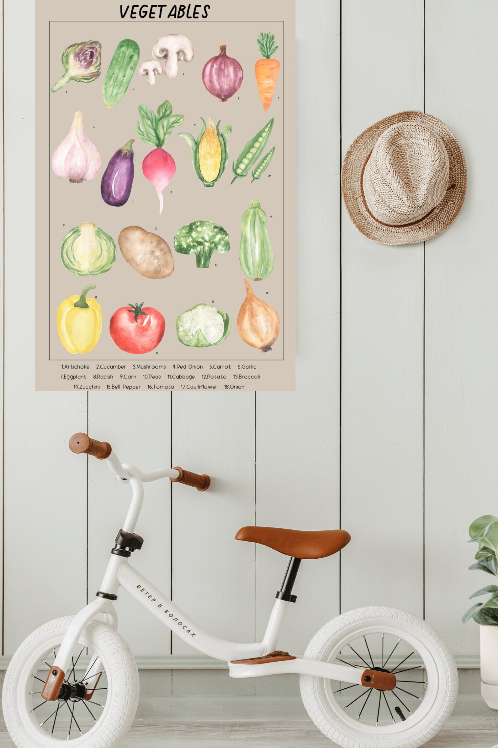 Vegetable Poster Poster Montessori Educational Learning - Etsy
