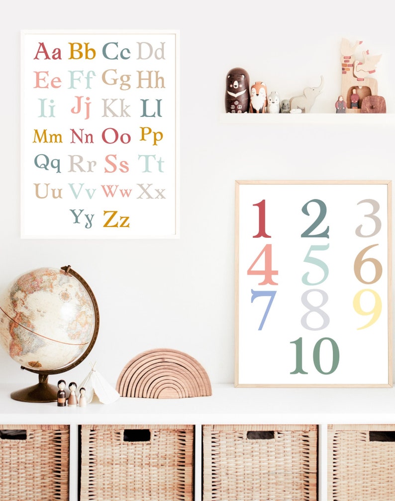 Alphabet & Numbers Posters Montessori Educational Learning - Etsy