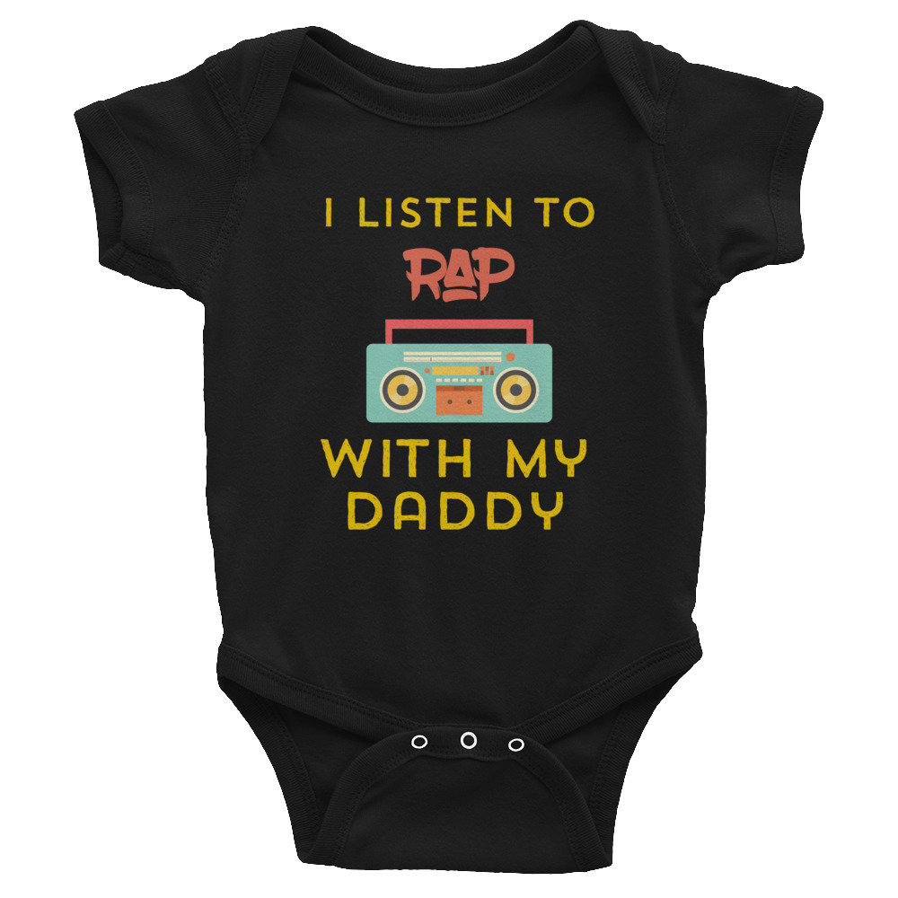 Listen to Rap With Daddy, Funny Baby Bodysuit, Funny Baby Outfit, Baby ...