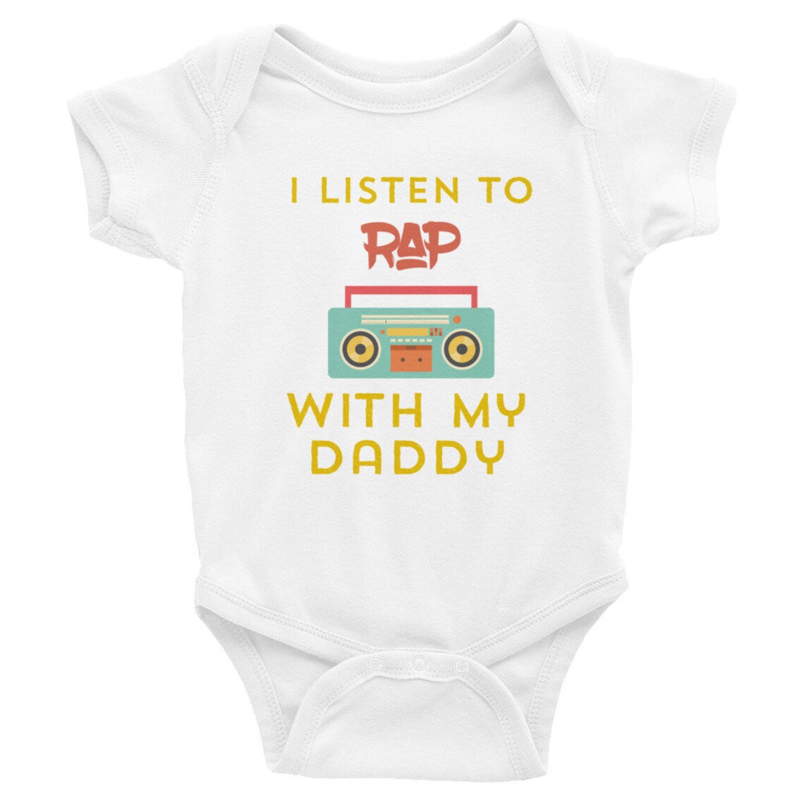 Listen to Rap With Daddy, Funny Baby Bodysuit, Funny Baby Outfit, Baby ...