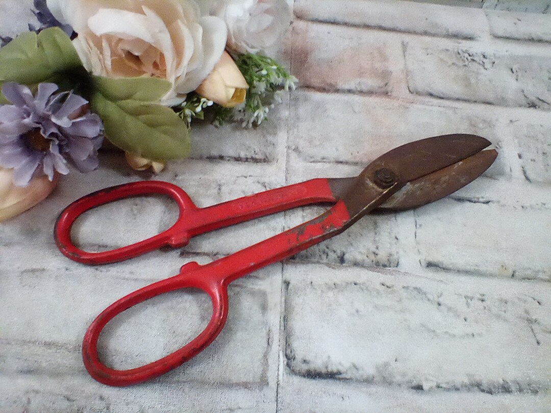 Antique Garden Shears or Cutters, Great Red Color, Not Very Sharp but ...