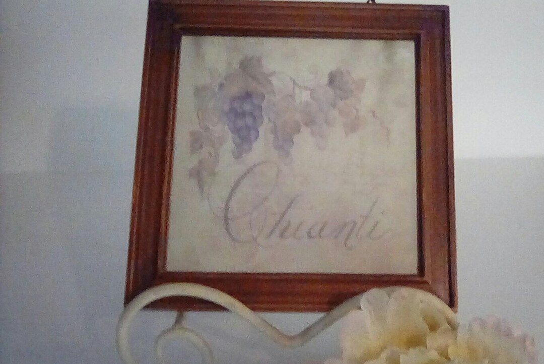 Vintage Reverse Glass Painting, Frosted Glass, Wine Decor, Bar Decor ...