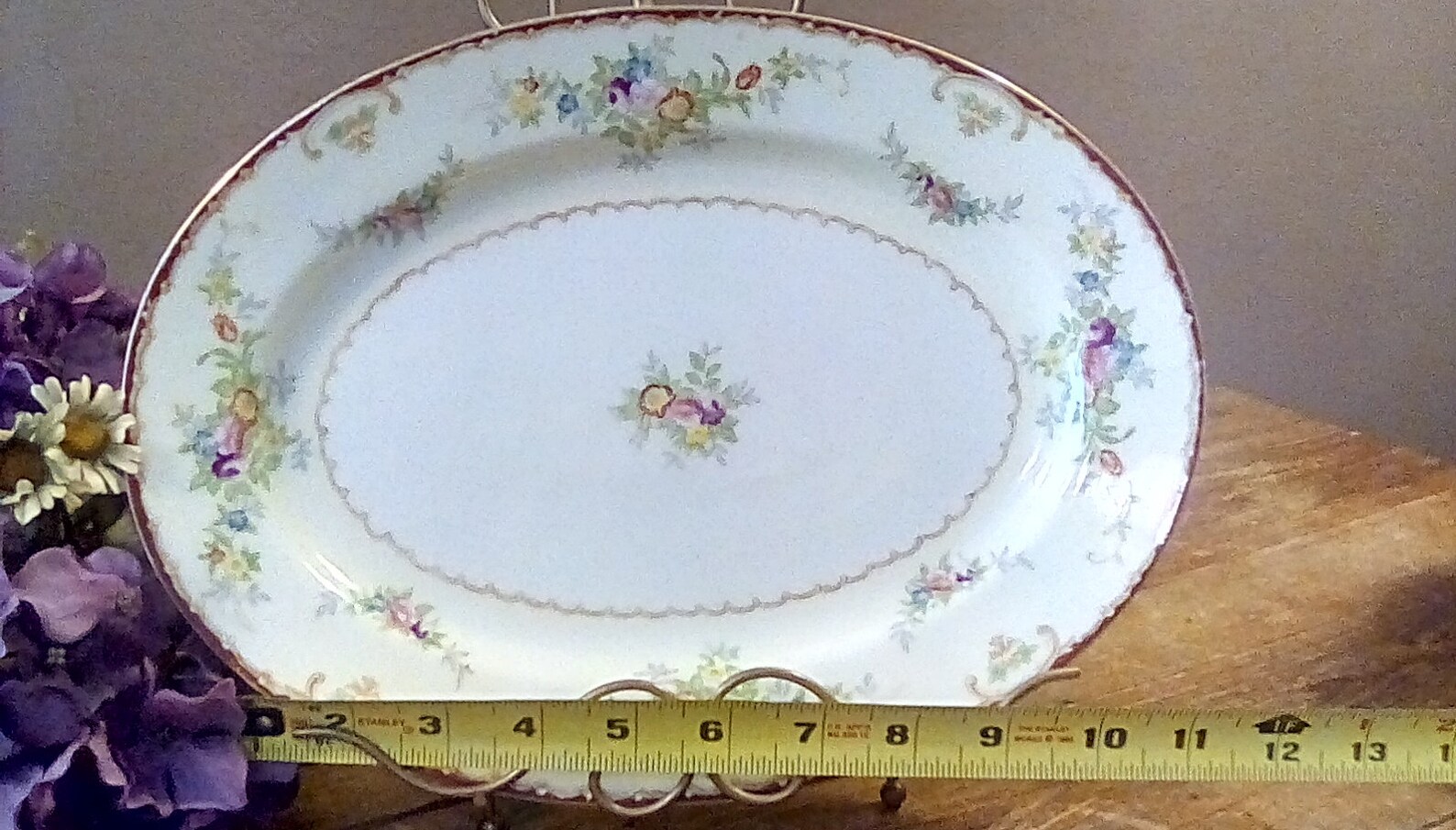 Vintage 12 Platter Handpainted Porcelain Platter - Etsy