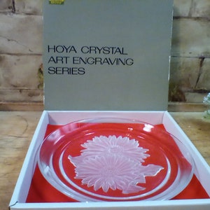 Crystal Engraved Sunflower Plate by Hoya, Art Engraving Series With ...