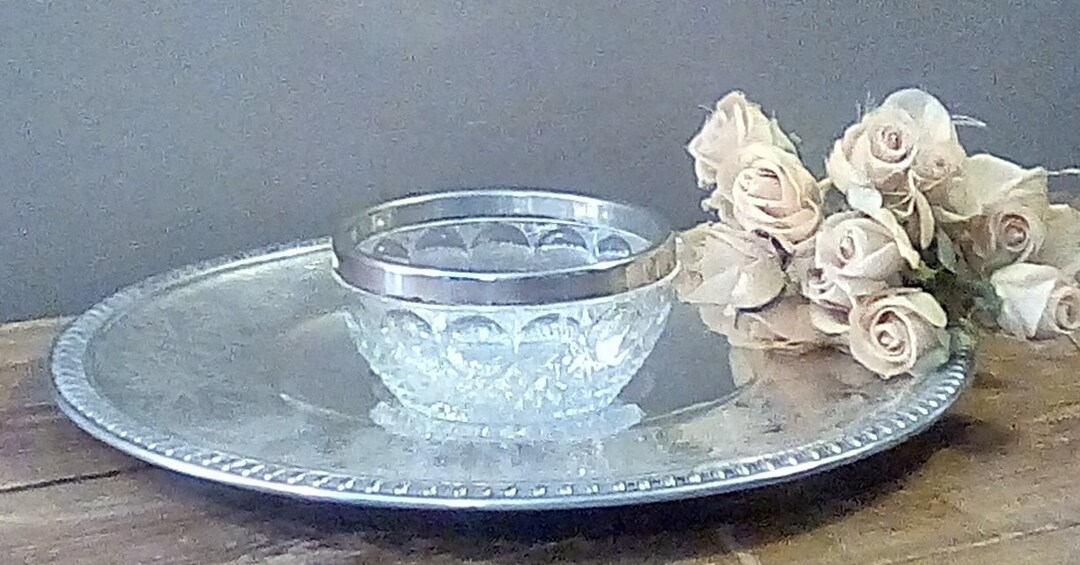 Vintage Silver Plate Serving Set, Two Piece Snack Set, English Silver ...
