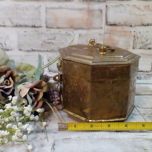Brass 8 Sided Box With Hinged Lid Made in India, 7 Inch Wide Box on ...