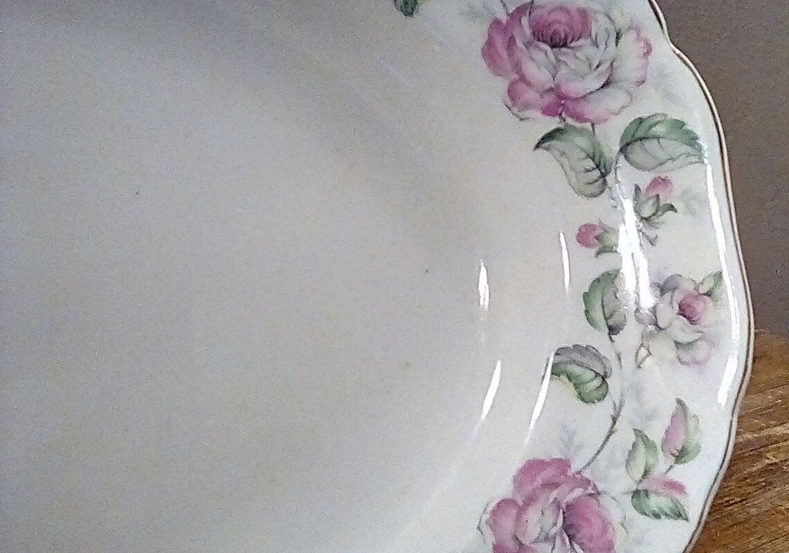 Vintage Large Porcelain Platter by Keystone Canonsburg, Queen's Rose ...