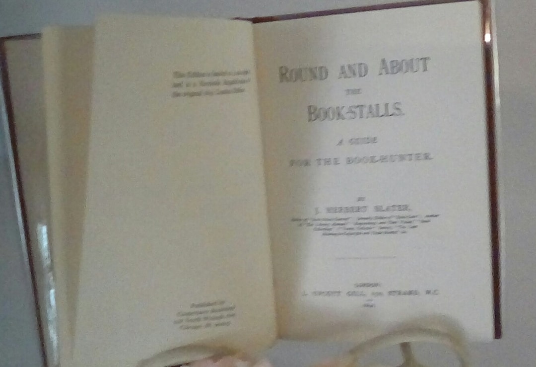 Vintage Book, Round & About the Bookstalls, Reprint of J. H. Slaters ...