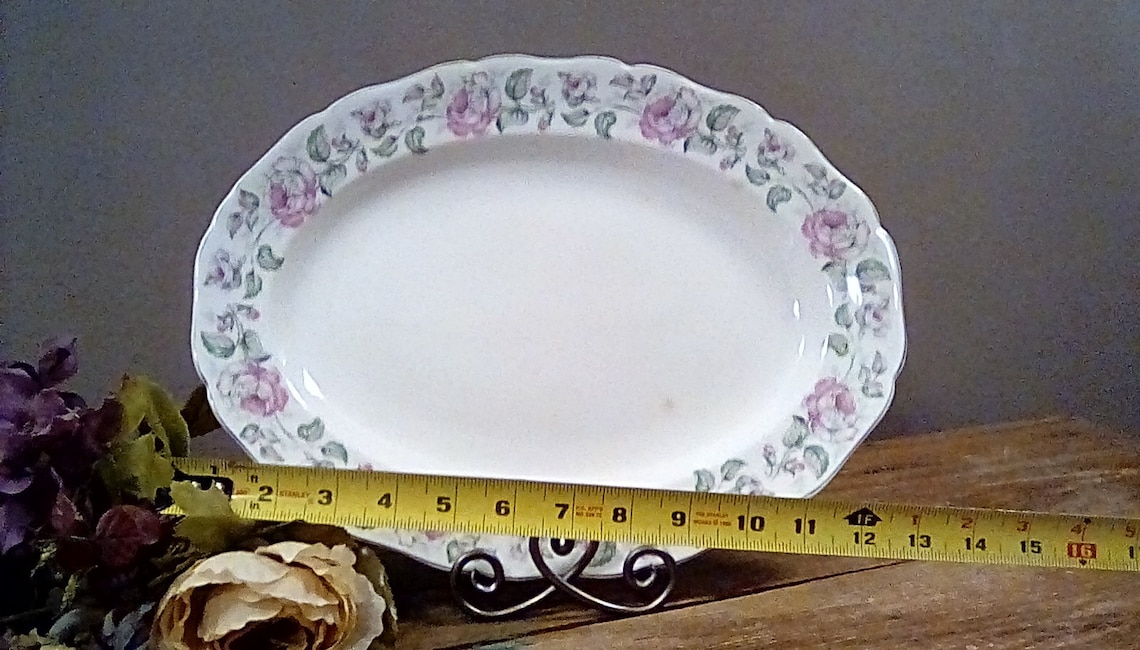 Vintage Large Porcelain Platter by Keystone Canonsburg, Queen's Rose ...