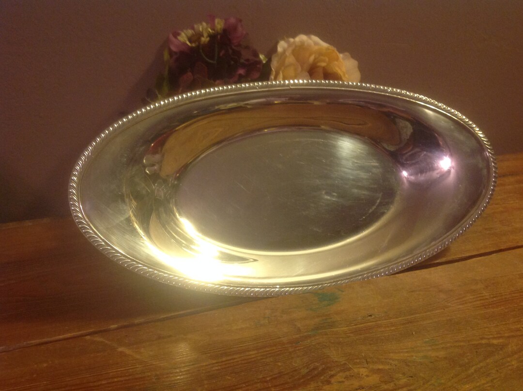 Vintage Silver Plate Bread Tray by Oneida, Fiesta Pattern, 1970s Bread ...