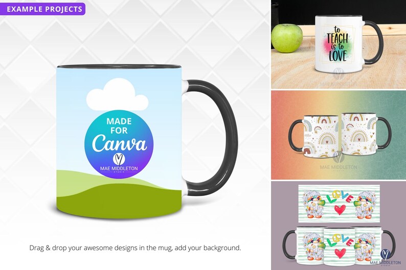 11 Oz. Accent Mug Mockups Bundle, CANVA Templates | Big Bundle of 56 ...