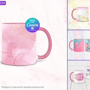 11 Oz. Accent Mug Mockups Bundle, CANVA Templates | Big Bundle of 56 ...