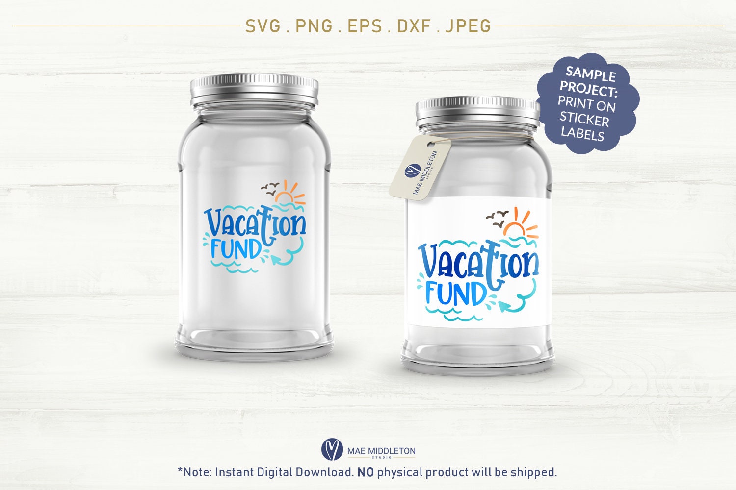 Vacation Fund Printable & Cuttable File Decal or Label - Etsy