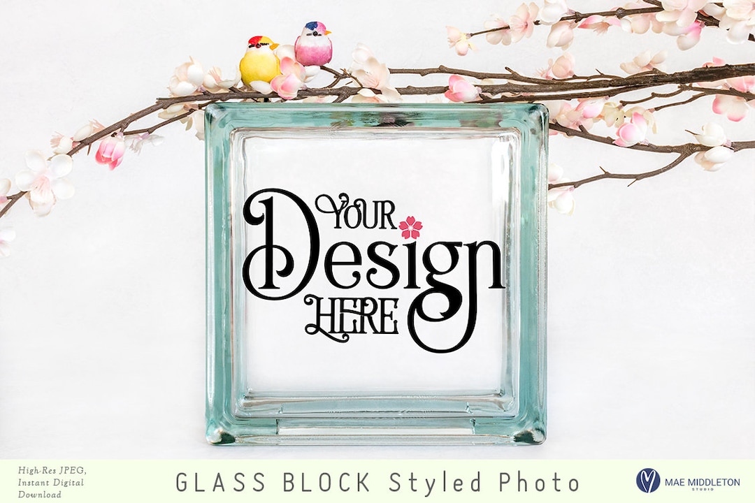 Square Glass Block Mock up for Crafters, Styled Photo - Etsy