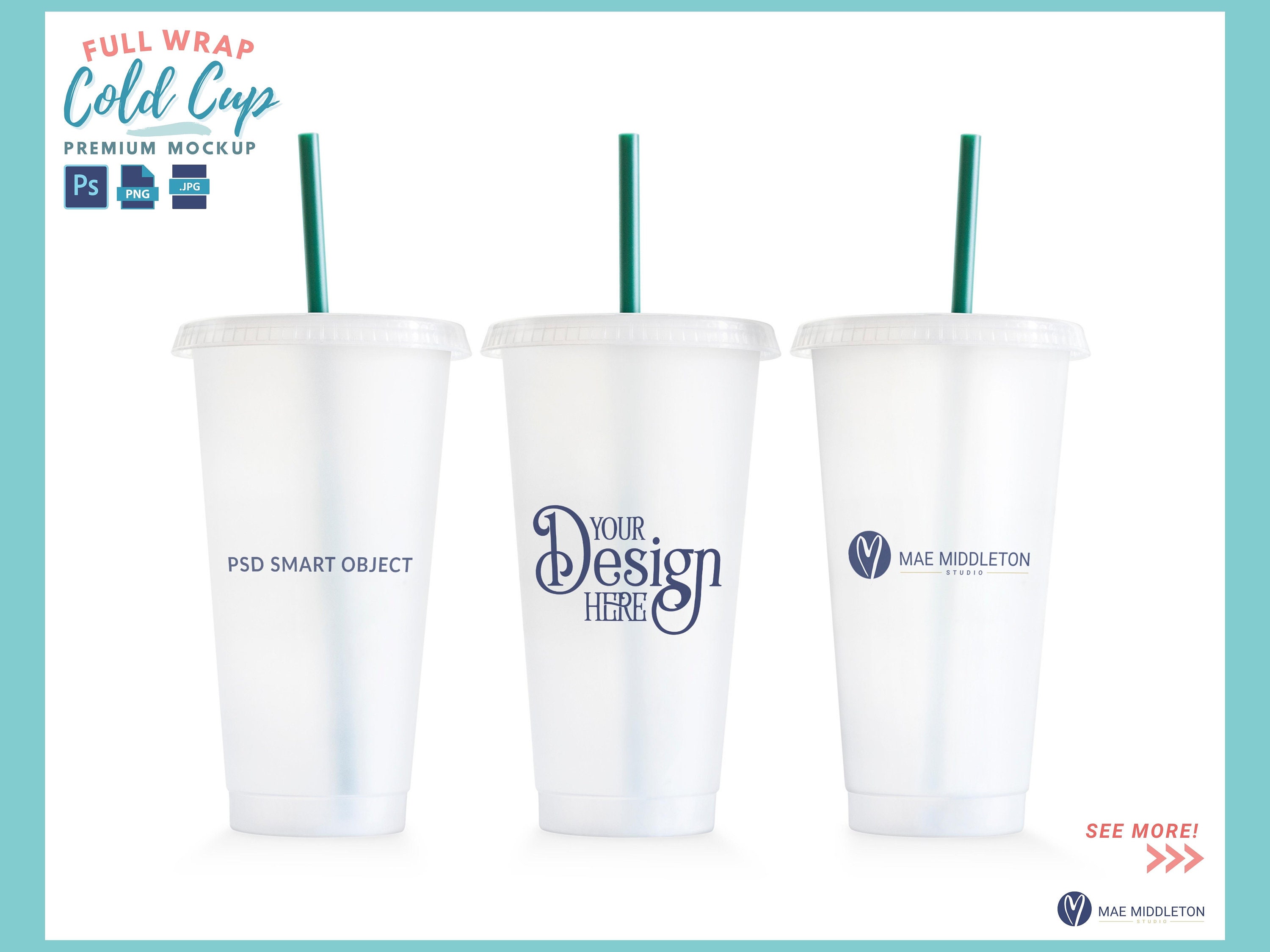 Cold Cup Mockup Full Wrap 24 Oz. Venti Psd Png Jpg - Etsy