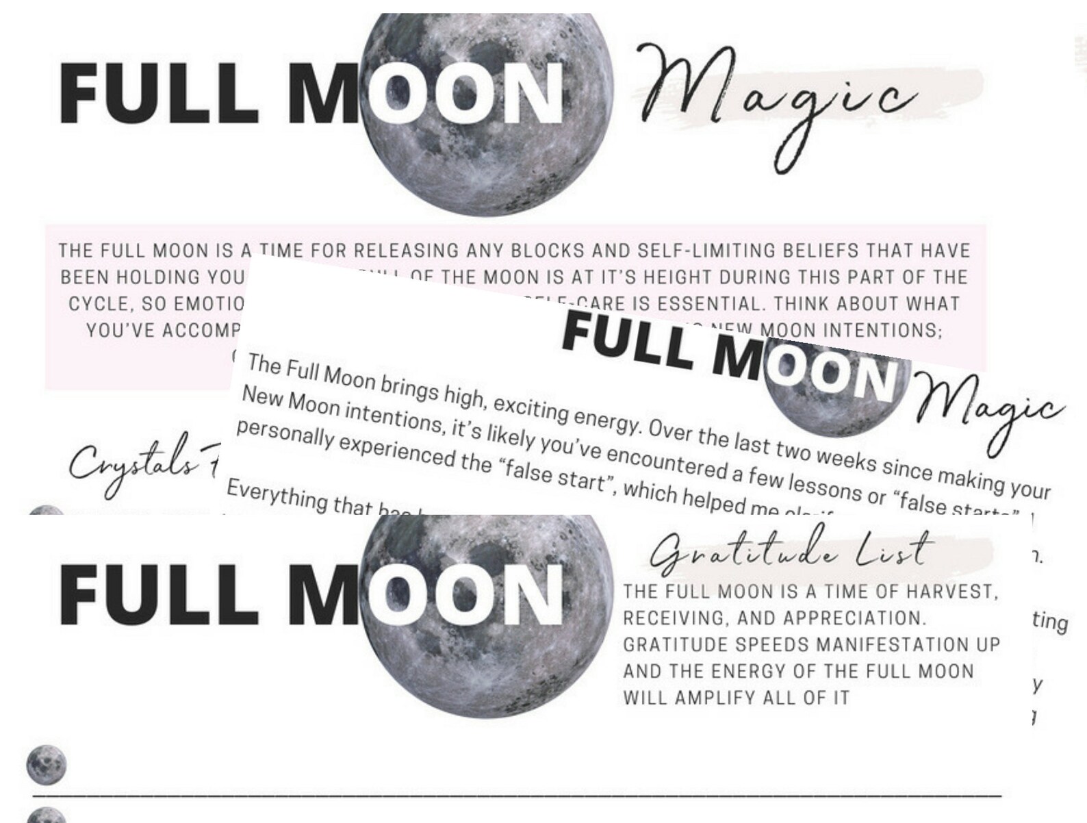 Full Moon, New Moon, Manifesting Printable, Digital Download, Goal ...