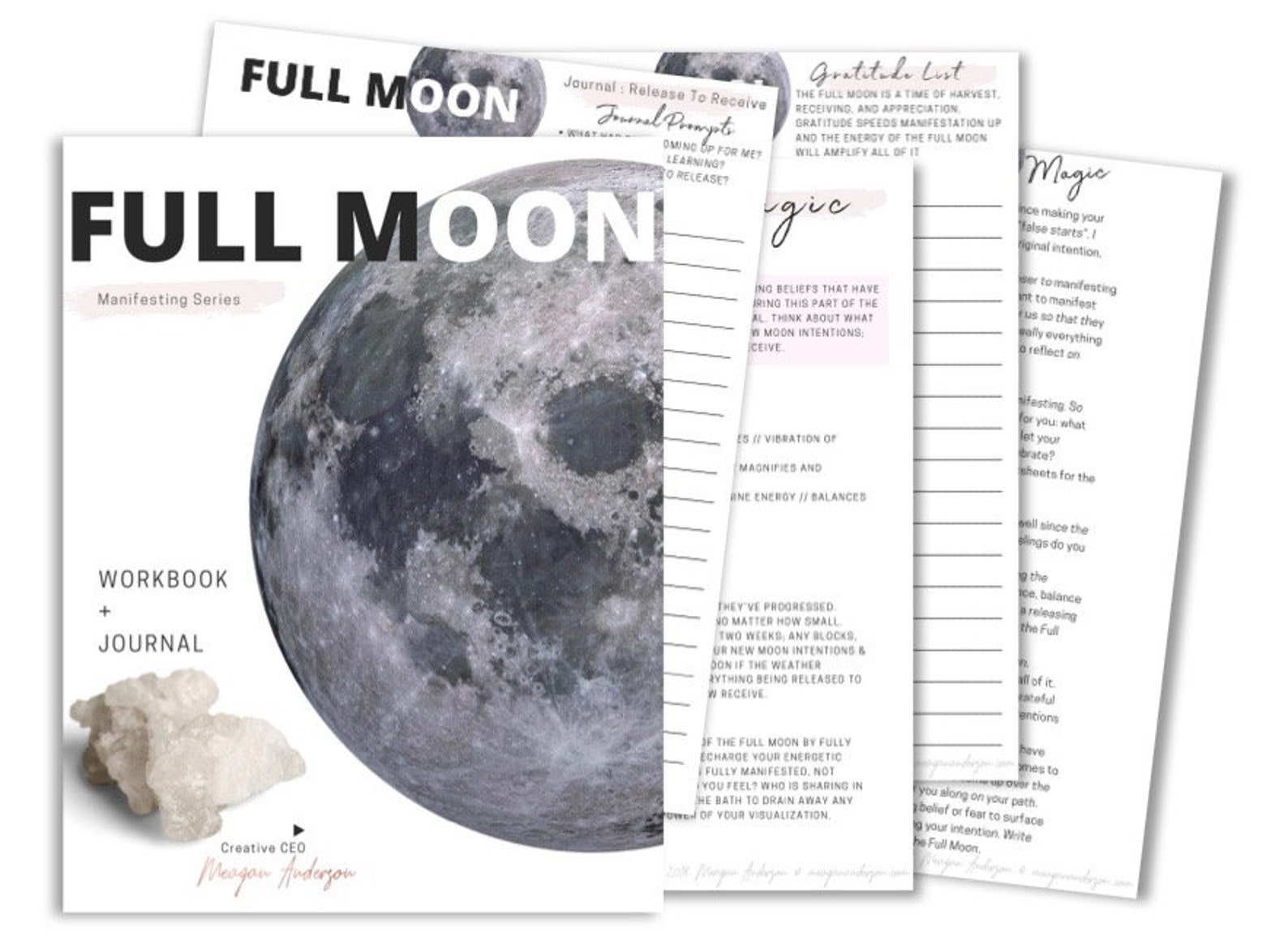 Full Moon, New Moon, Manifesting Printable, Digital Download, Goal ...