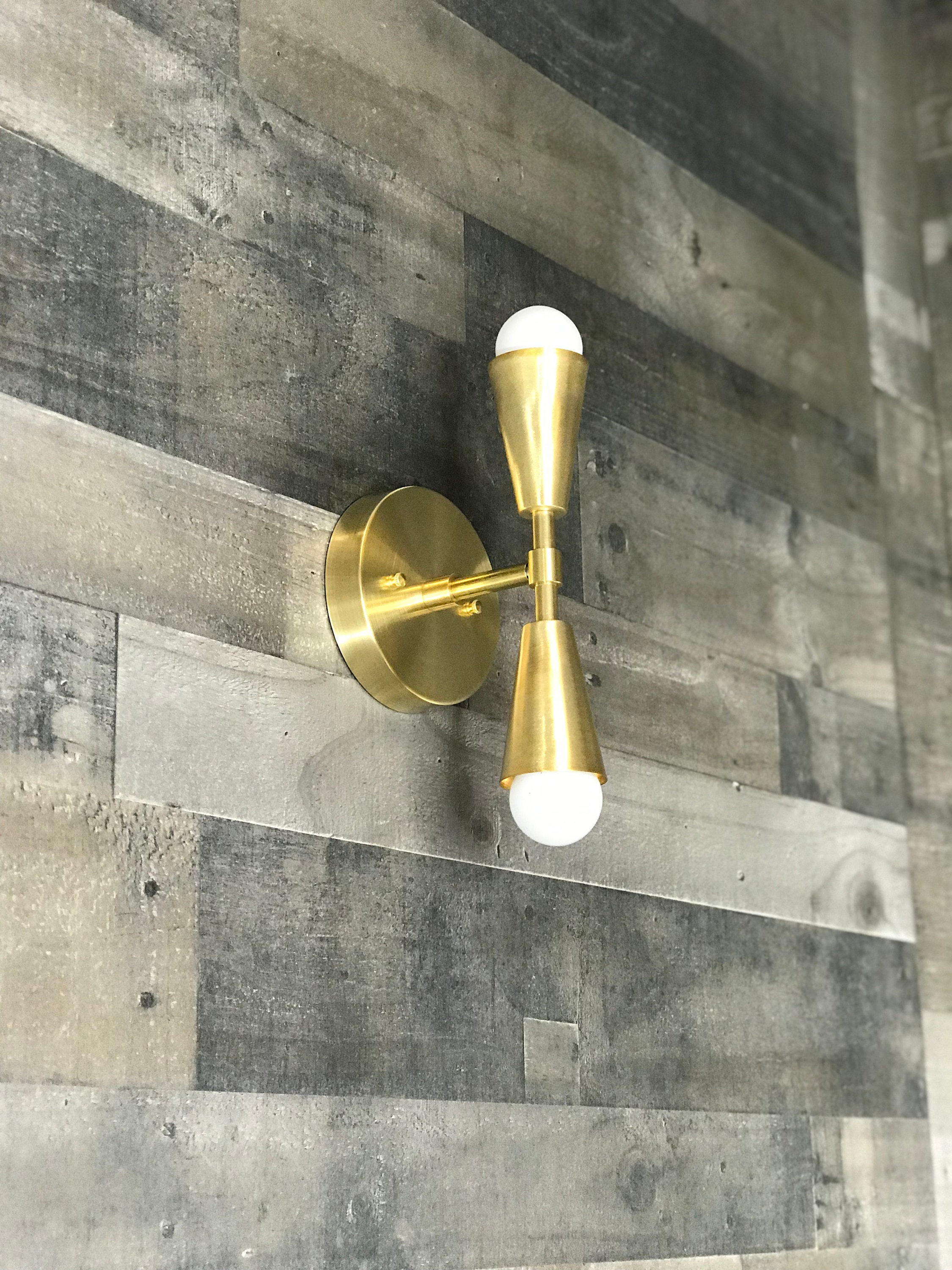 Pandora Wall Sconce Vanity Double Bulb Cone Modern Wall Lamp Industrial ...