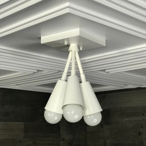 Theseus Modern 3 Cone Light Mid Century Semi Flush - Etsy