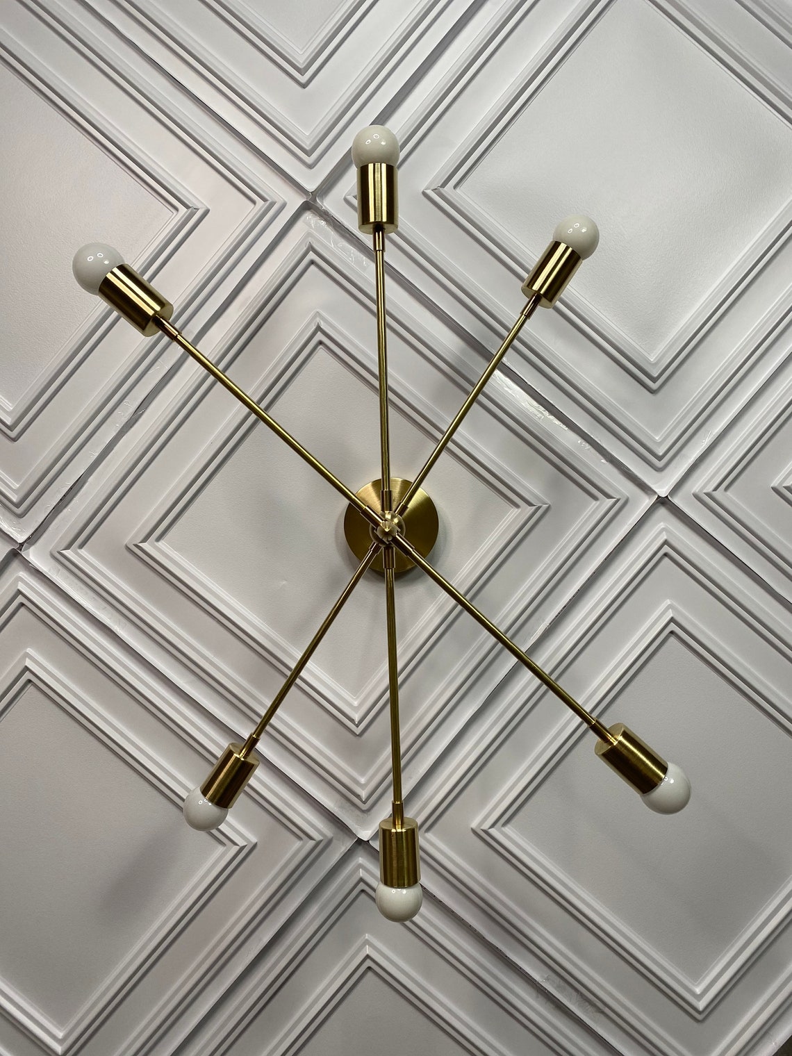 Minerva Modern 6 Light Mid Century Abstract Chandelier | Etsy