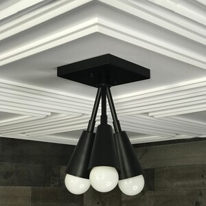 Theseus Modern 3 Cone Light Mid Century Semi Flush - Etsy