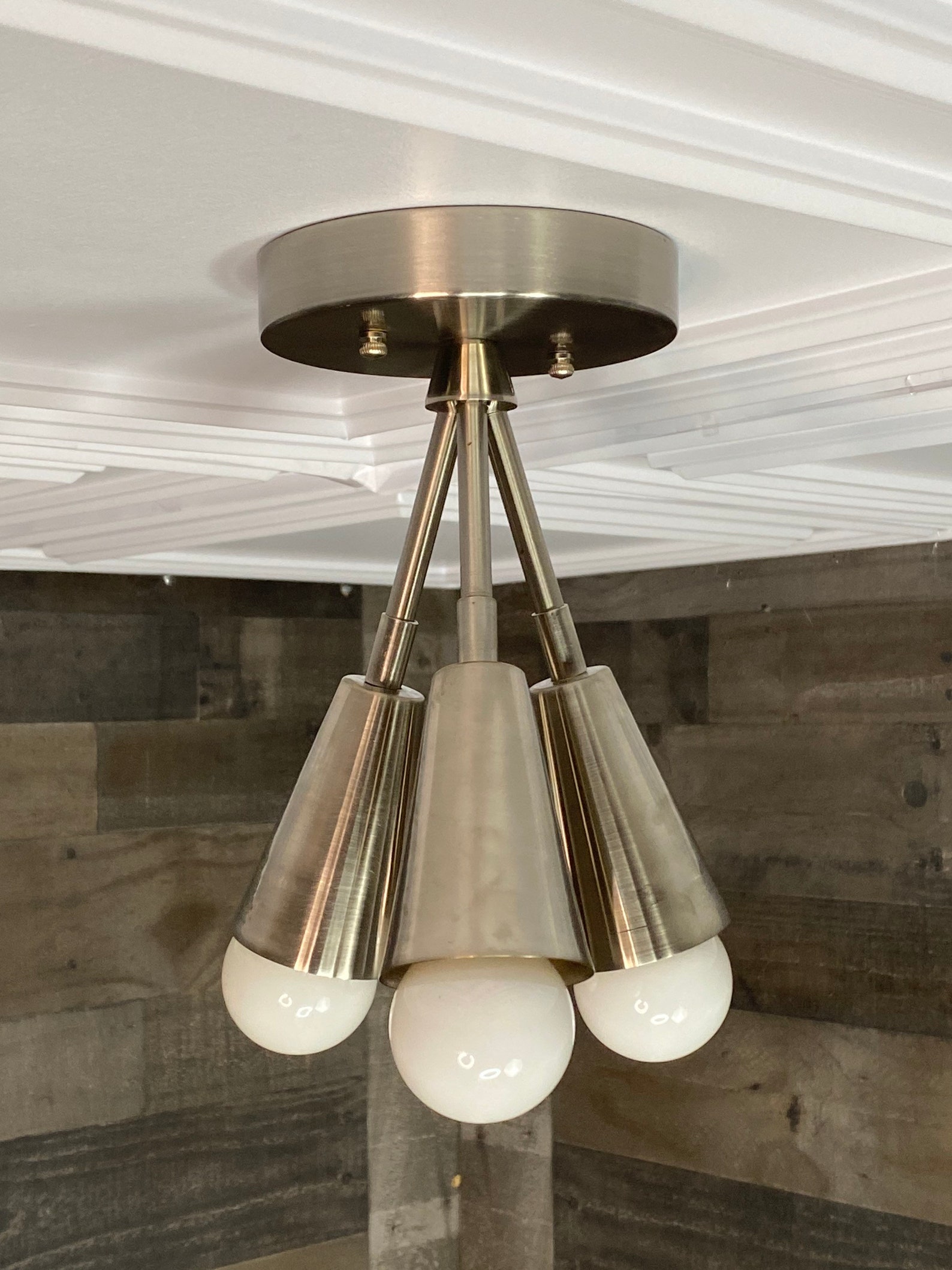 Theseus Modern 3 Cone Light Mid Century Semi Flush - Etsy
