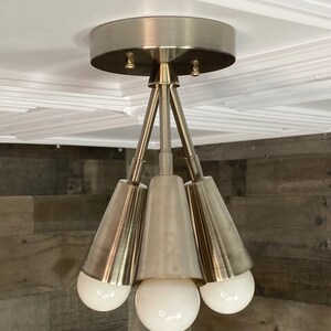 Theseus Modern 3 Cone Light Mid Century Semi Flush - Etsy