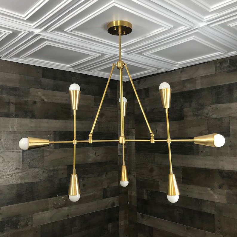 Titan Modern Geometric Sputnik 9 Light Mid Century Industrial - Etsy