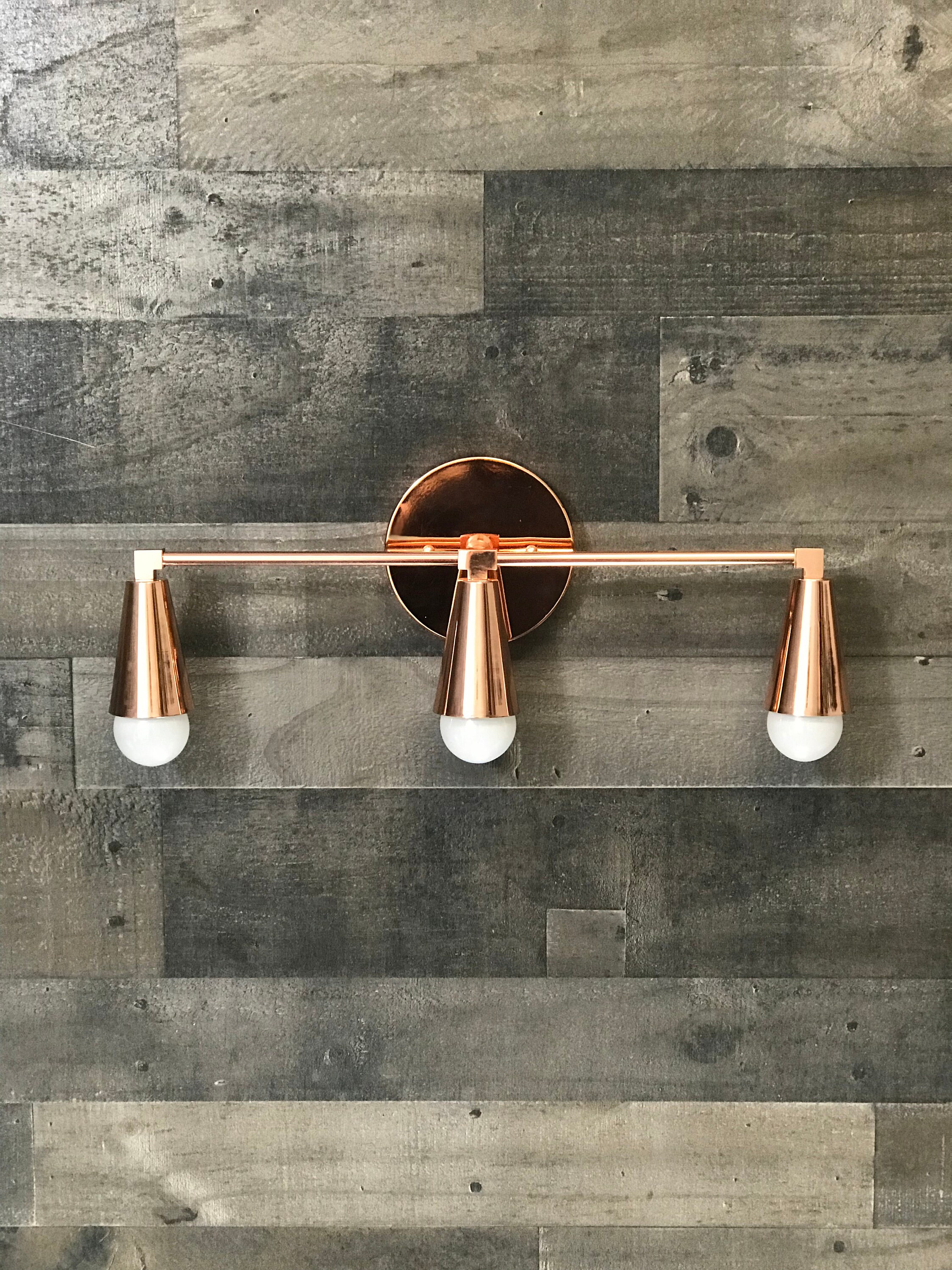 Castor Wall Sconce 3 Cone Bulb Bathroom Mid Century Modern Fixture ...