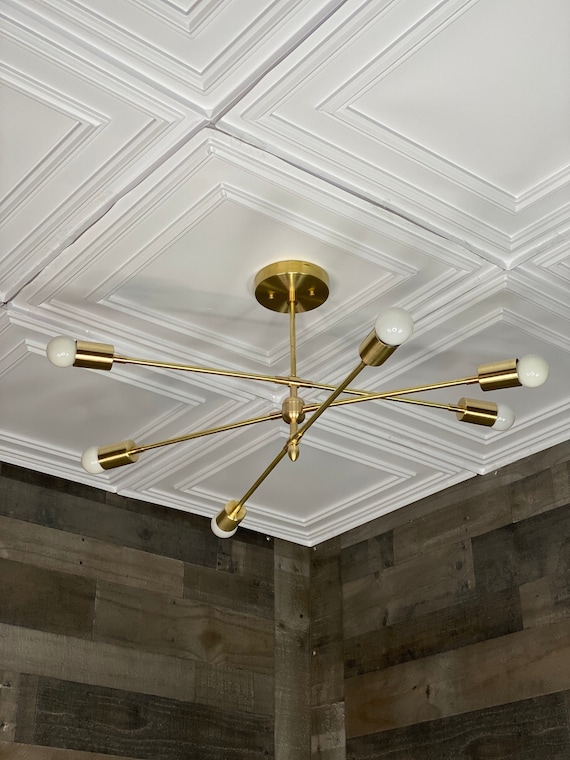 Minerva Modern 6 Light Mid Century Abstract Chandelier | Etsy