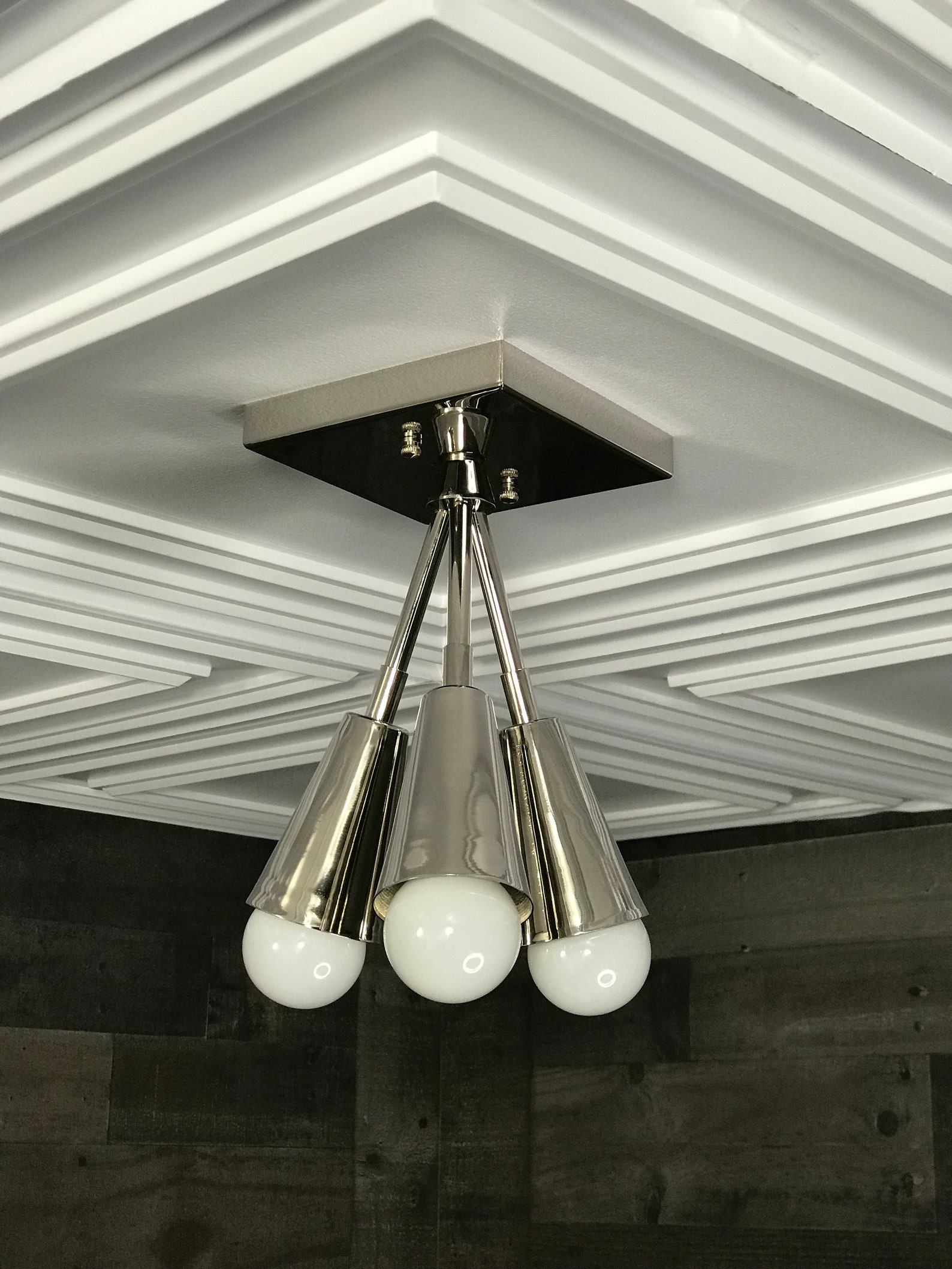 Theseus Modern 3 Cone Light Mid Century Semi Flush - Etsy