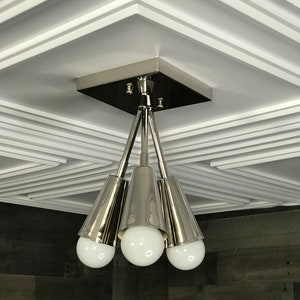 Theseus Modern 3 Cone Light Mid Century Semi Flush - Etsy