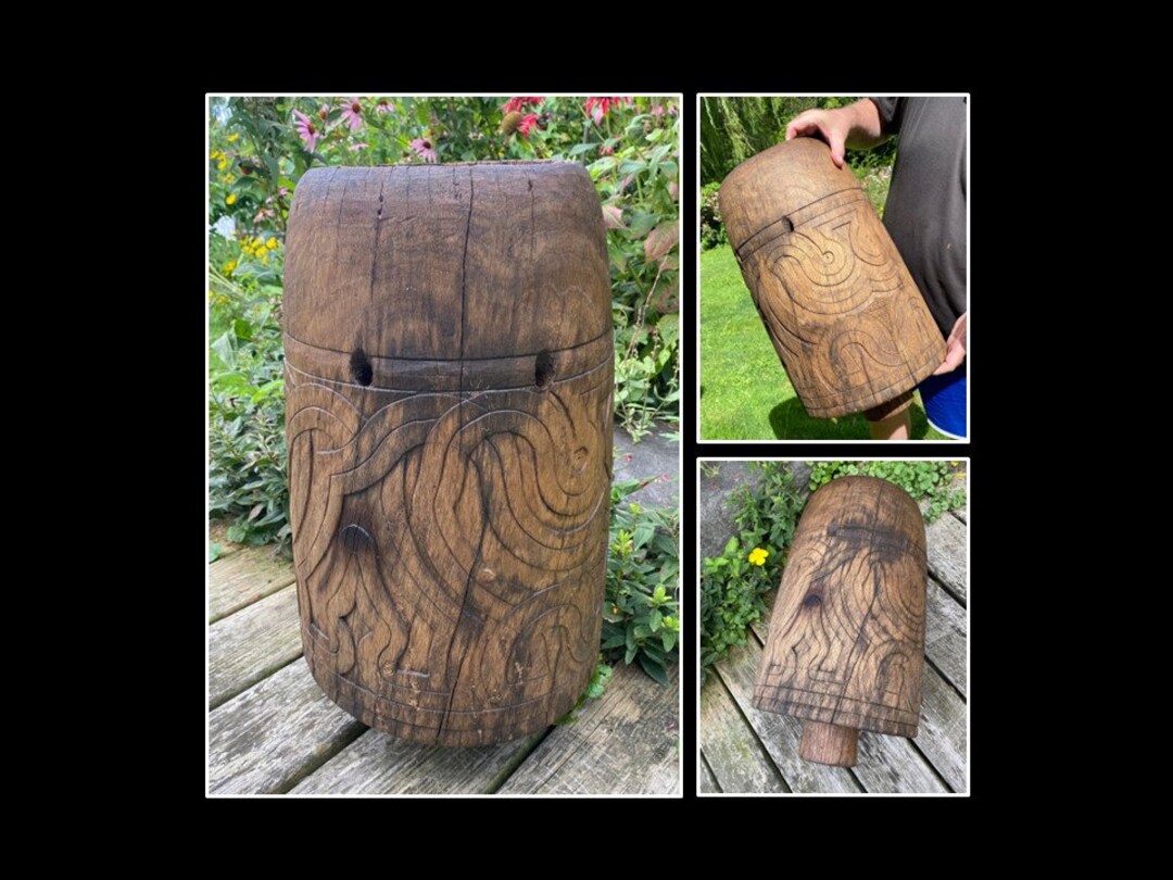 Antique West African Peg Drum, Ghanaian Kpanlogo or Atumpan Talking ...
