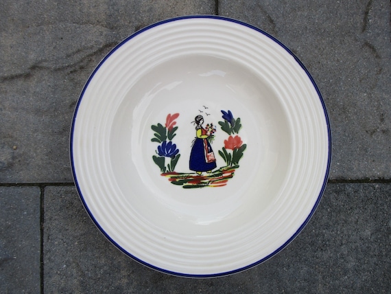 Varages Peasant Woman Bowls Five 9.25 Inch Soup Bowls With - Etsy