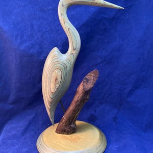 Hand Carved Heron Sculpture: Signed George Edenfield Driftwood Art - Etsy