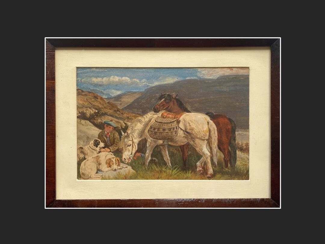 Scottish Highlander Watercolor Painting by A. Smart, Edingurgh ...