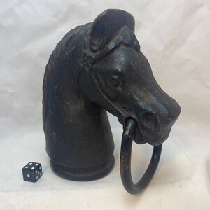 Antique Cast Iron Hitching Post Horse Head, Equestrian Horse Hitch Top ...