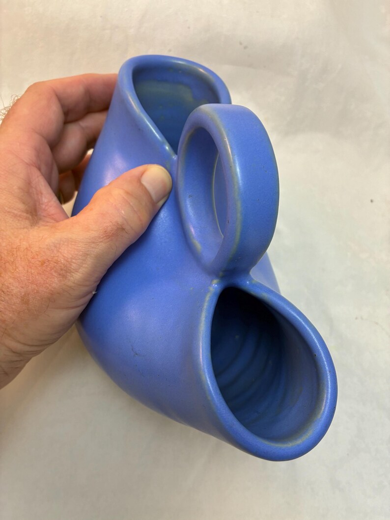Mid Century Modern Kentucky Pottery Vase: Matte Blue Wedding Style ...