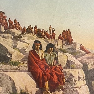 Moki Mesa Sunrise Ceremony, Historical Hopi Pueblo Indian Colorized ...