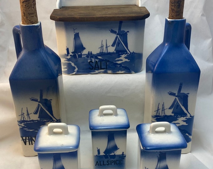 Antique Ditmar Urbach Kitch Set W Salt Box, Oil & Vinnegar and 3 ...