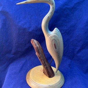 Hand Carved Heron Sculpture: Signed George Edenfield Driftwood Art - Etsy